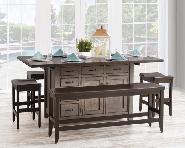 Amish-Made Clifton Bar Benches | Green Acres Home Furnishings